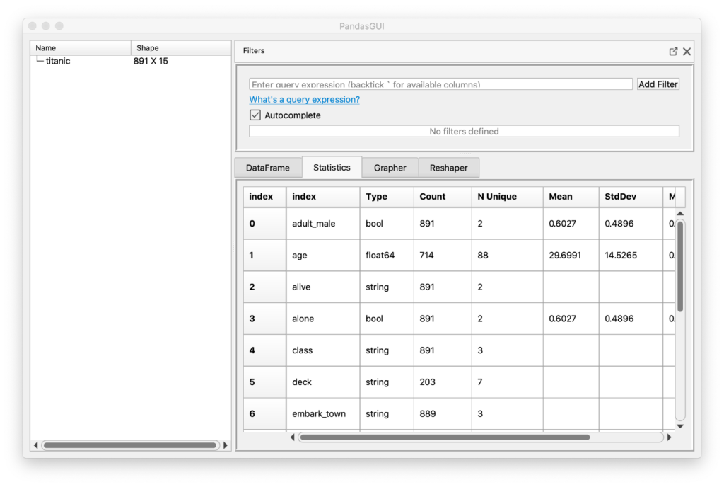 【PandasGUIで簡単データ解析】インストールから操作まで - Mickey's Life